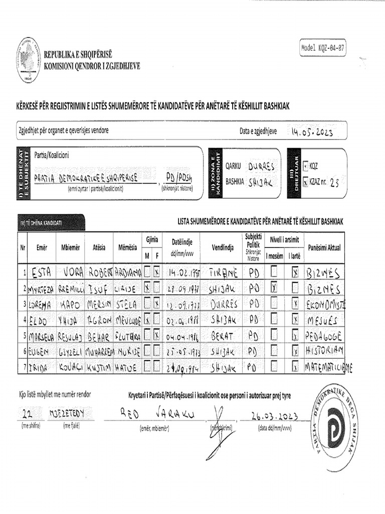 PD Shijak Lista Keshill | PDF