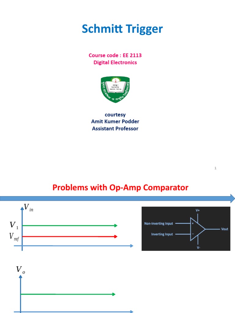 Lecture On Scmitt - Trigger | PDF | Operational Amplifier | Digital ...