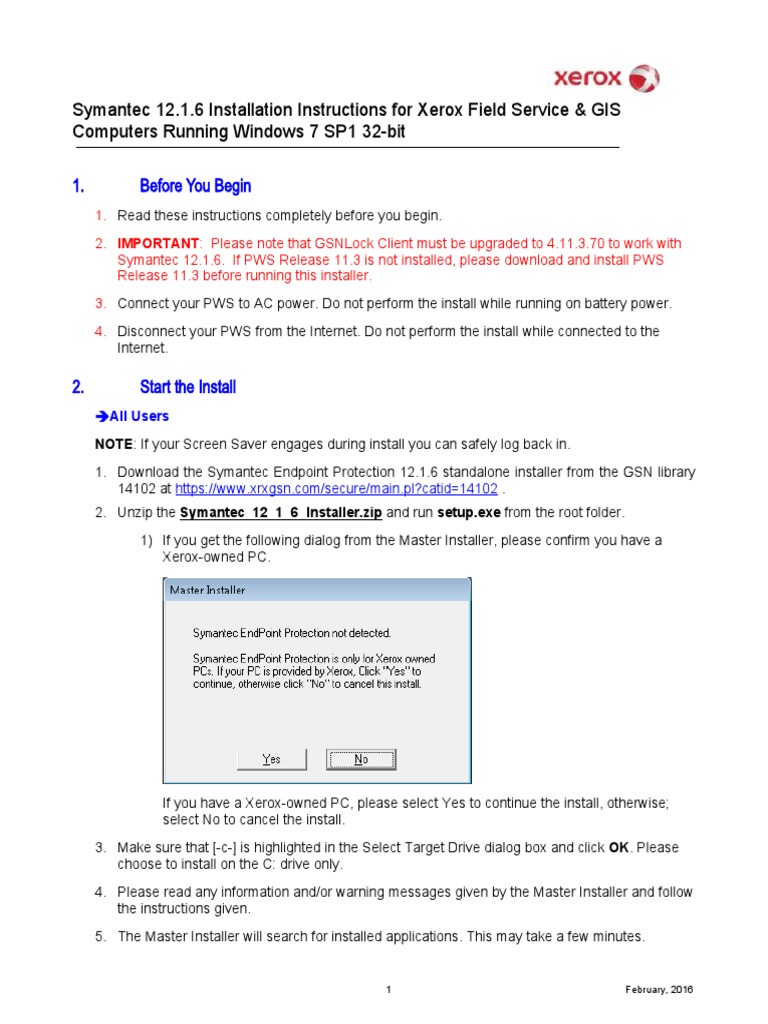 Install Instructions Symantec 12.1.6 | PDF | Installation (Computer Programs) | Dialog Box