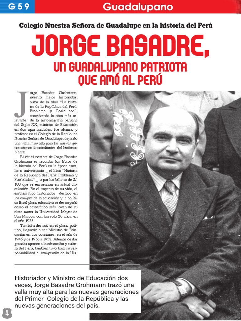 Jorge Basadre: Historiador y Educador Peruano | PDF | América del Sur | Perú