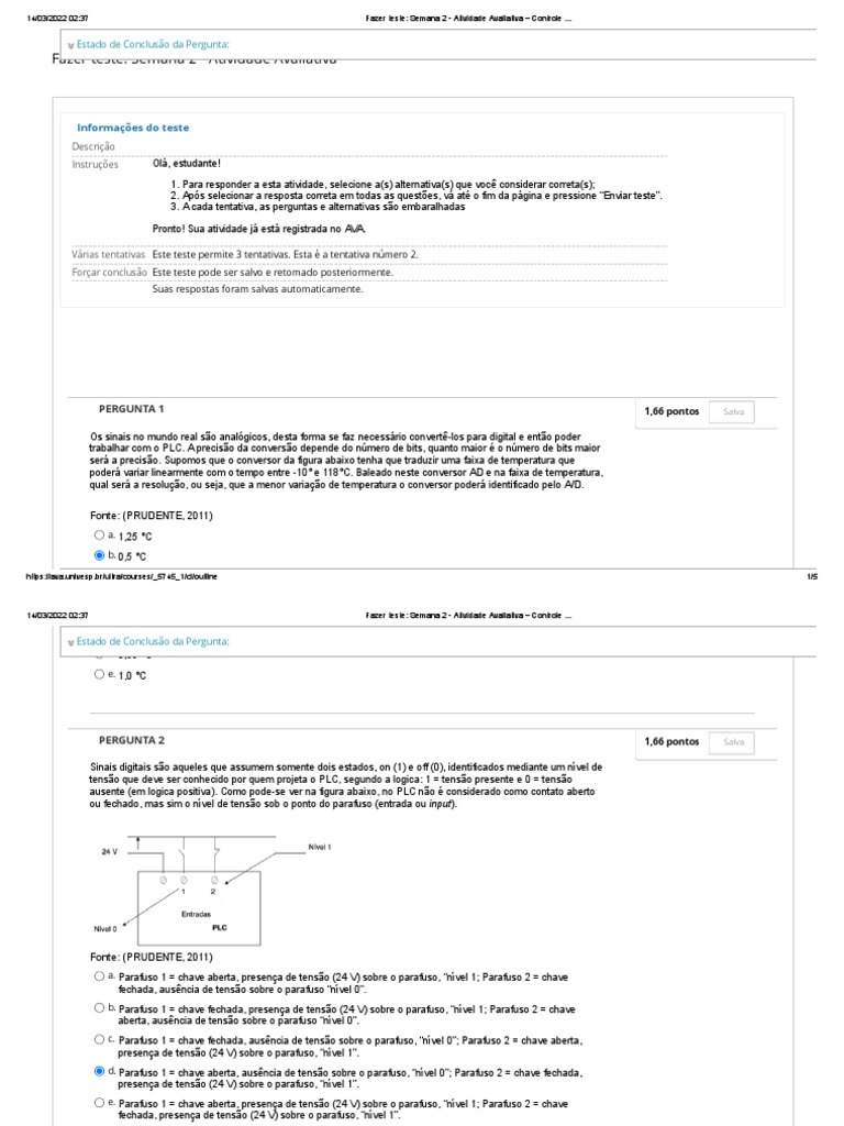 CAE II - Univesp Atividade Nota 10 | PDF | Conversor de analógico para digital | Linguagem de ...