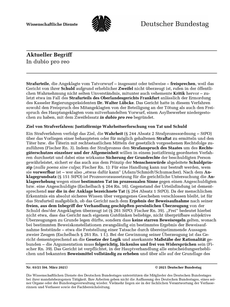 In Dubio Pro Reo | PDF