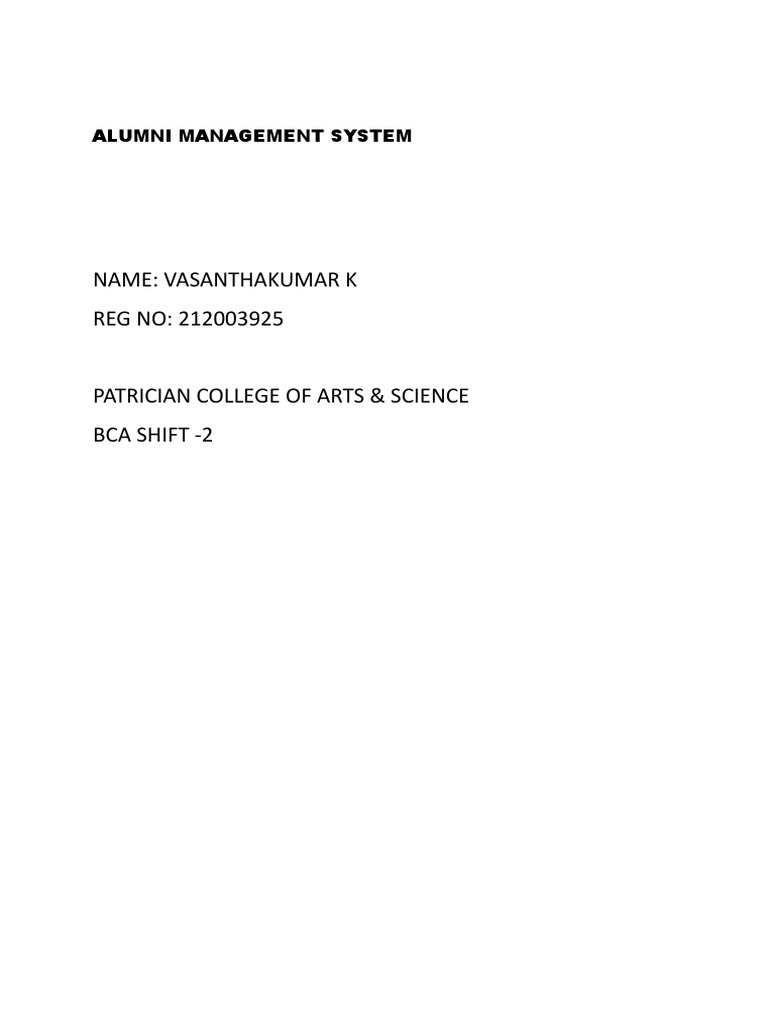 Alumni Management System | PDF | My Sql | Php