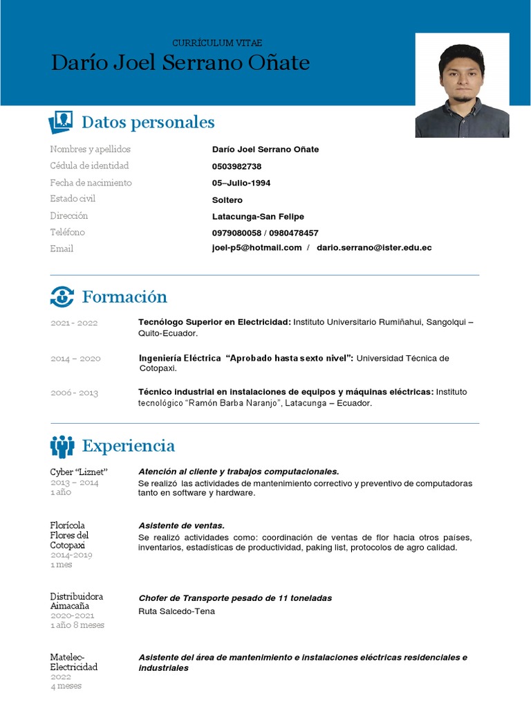 Hoja de Vida-Joel Serrano - 2022 | PDF | Informática