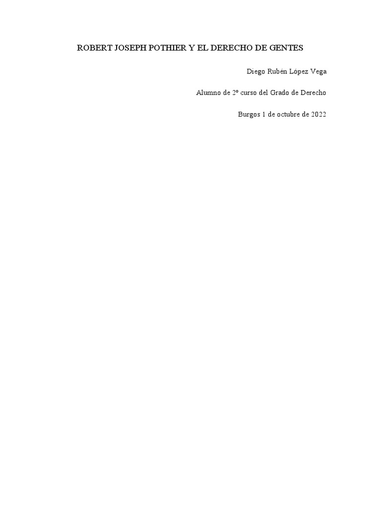 Pothier y su legado en el derecho de gentes | PDF | Ley común | Ley ...