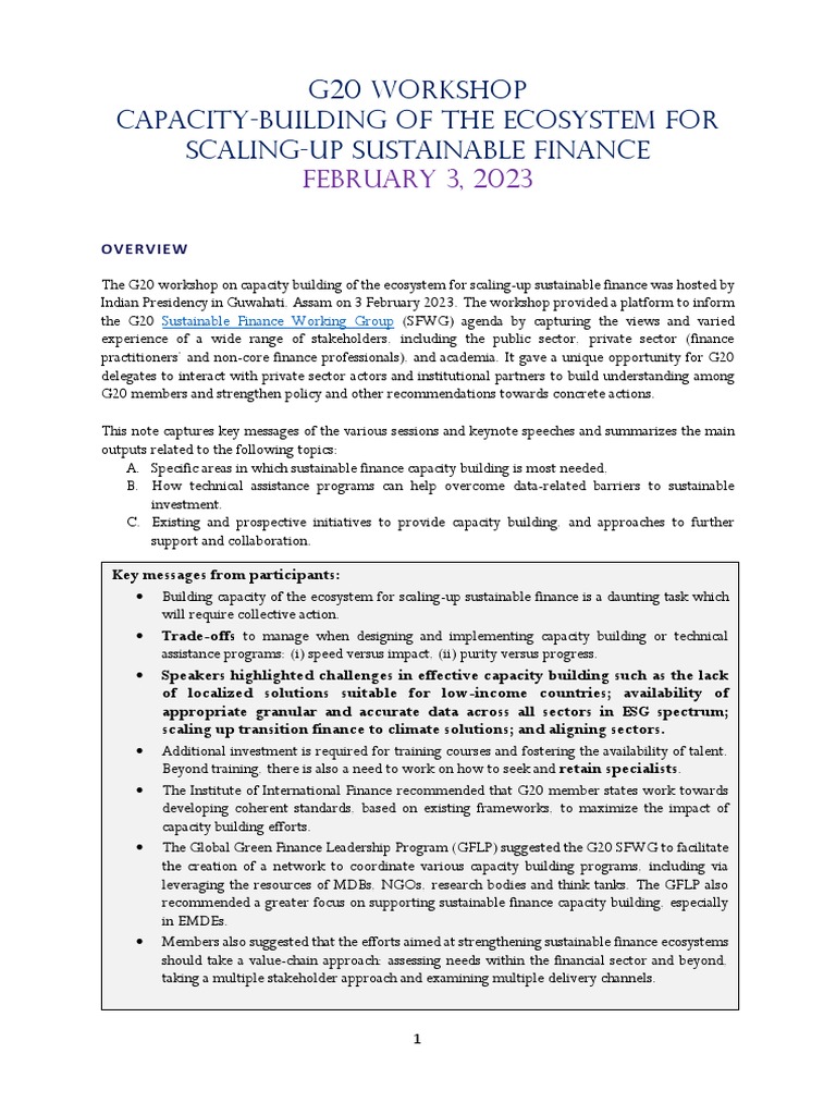 G20 Workshop Capacity-Building of The Ecosystem For Scaling-Up ...