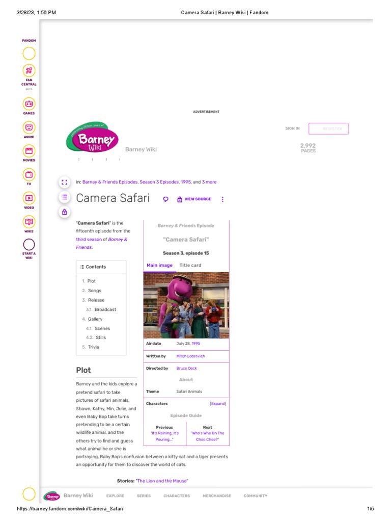 Camera Safari _ Barney Wiki _ Fandom | PDF | Fandom