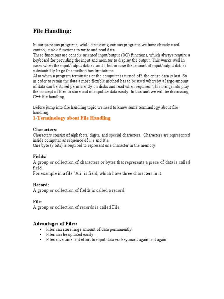 File Handling Complete Pdf Computer File Pointer Computer Programming