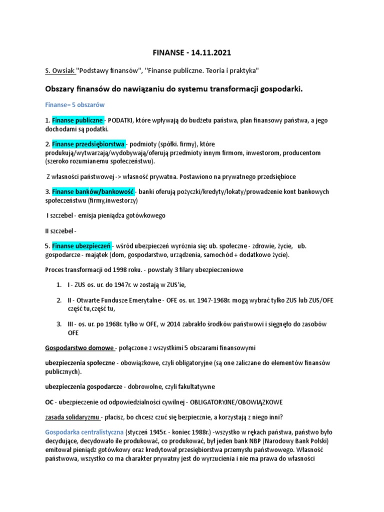 notatka finanse | PDF notatka finanse | PDF