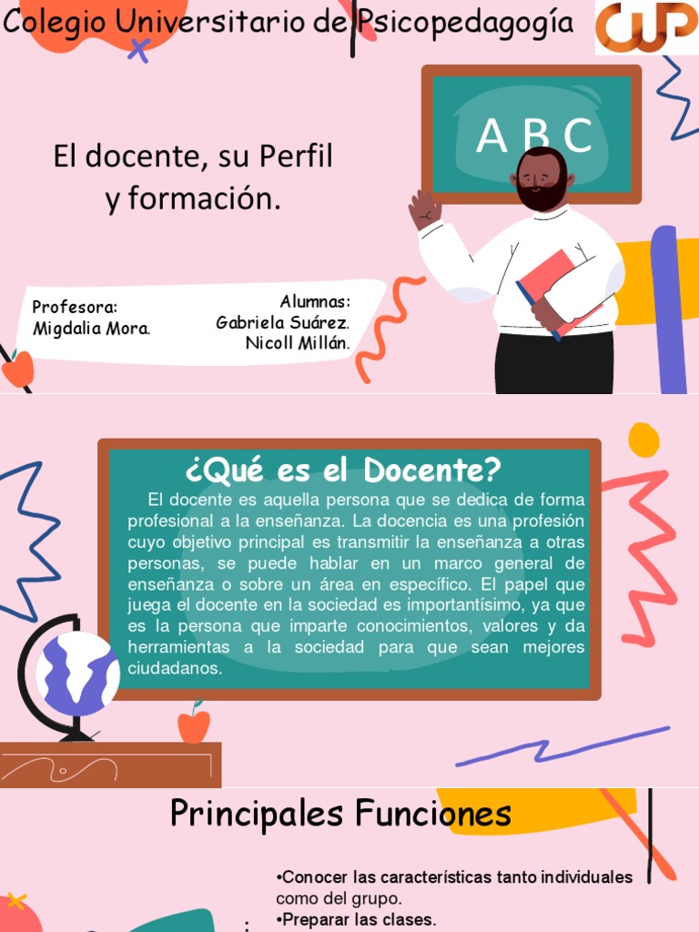 El Docente, Su Perfil y Formación.: Alumnas: Gabriela Suárez. Nicoll ...