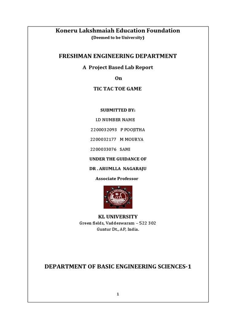 Tic Tac Toe Game Project Report | PDF | Information Retrieval | World Wide Web