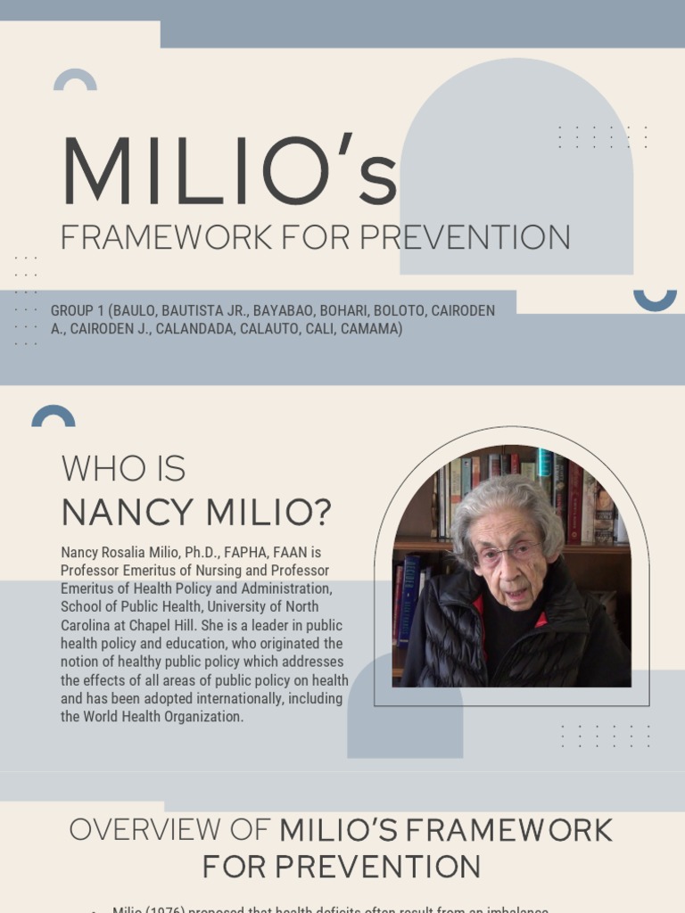 Milio's Framework for Prevention Explained | PDF | Behavior | Poverty