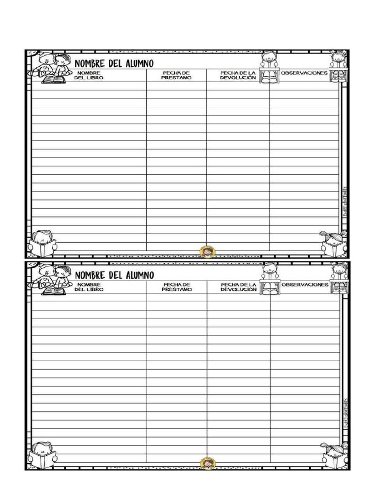 Fichas de La Biblioteca para Imprimir | PDF