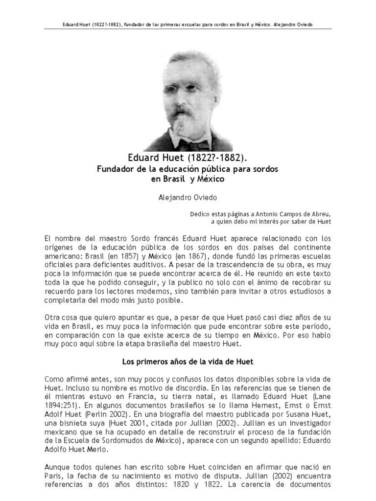 Eduard Huet History | PDF | Lenguaje de señas | Francia