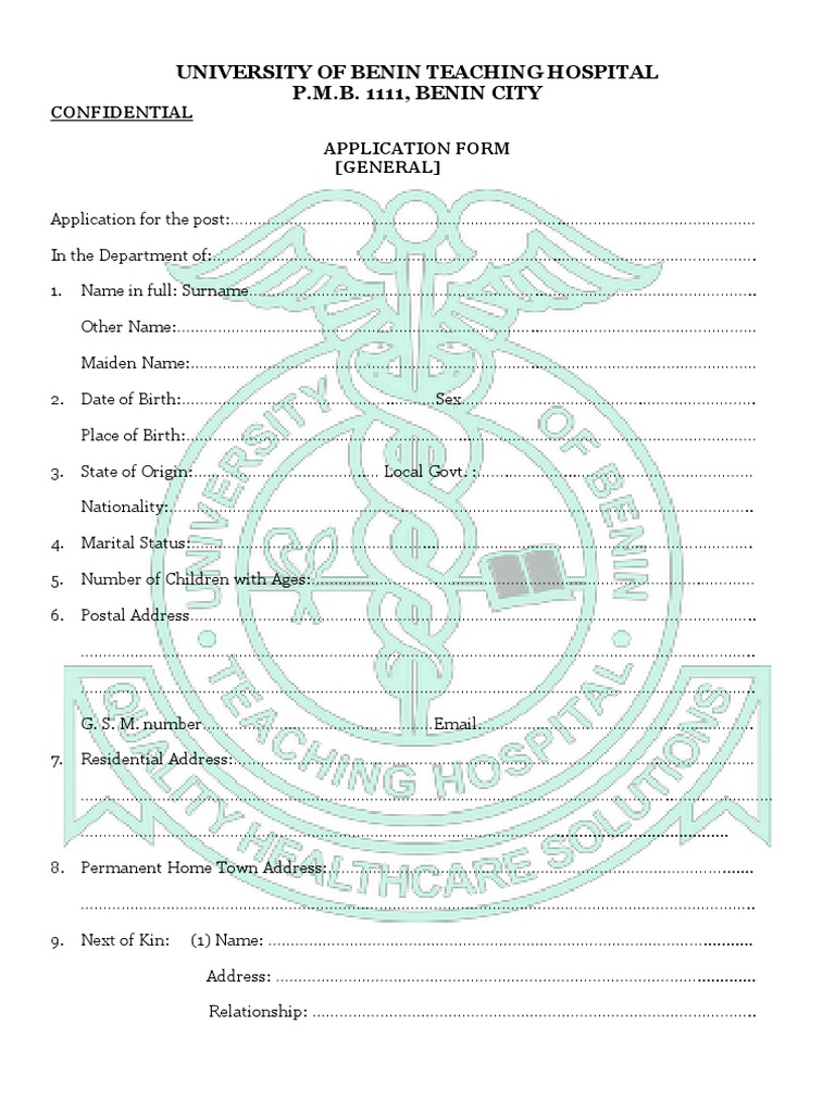 UBTH Application Form | PDF | Common Law | Government