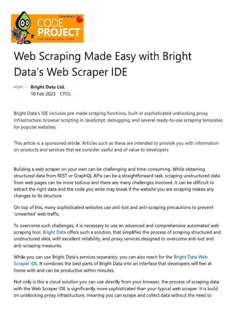 Web Scraping Made Easy With Bright Data's Web Scraper IDE | PDF