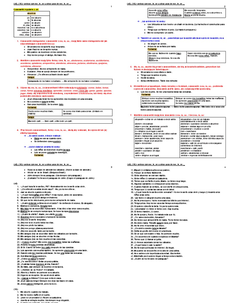 Verbos Con Me, Te, Se U Otros Usos de Me, Te, Se | PDF