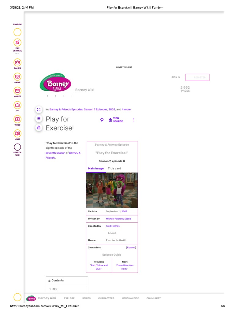 Play For Exercise! - Barney Wiki - Fandom | PDF | Fandom