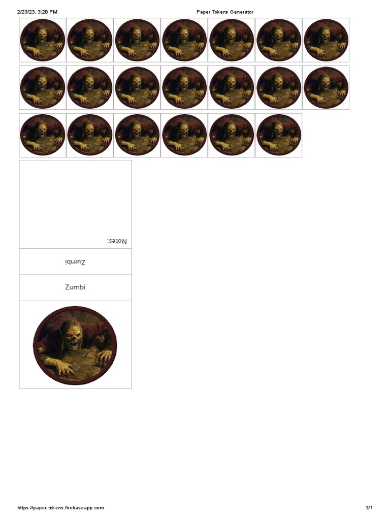 Paper Tokens Generator | PDF