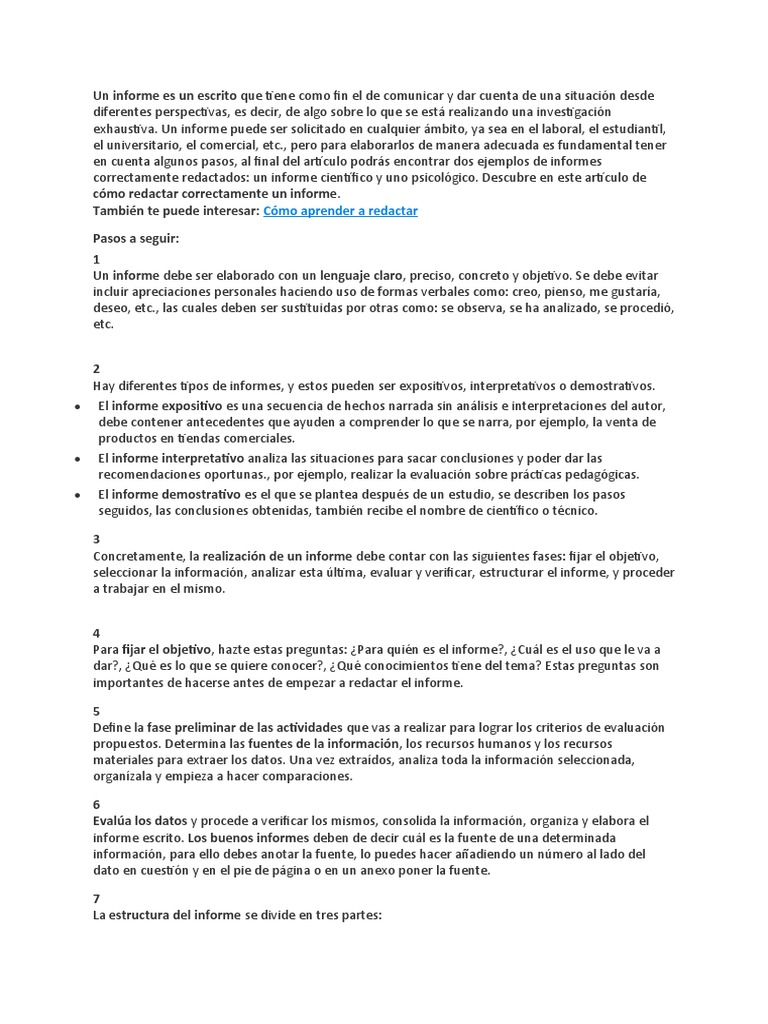 Cómo redactar un informe de forma efectiva: Pasos y recomendaciones ...