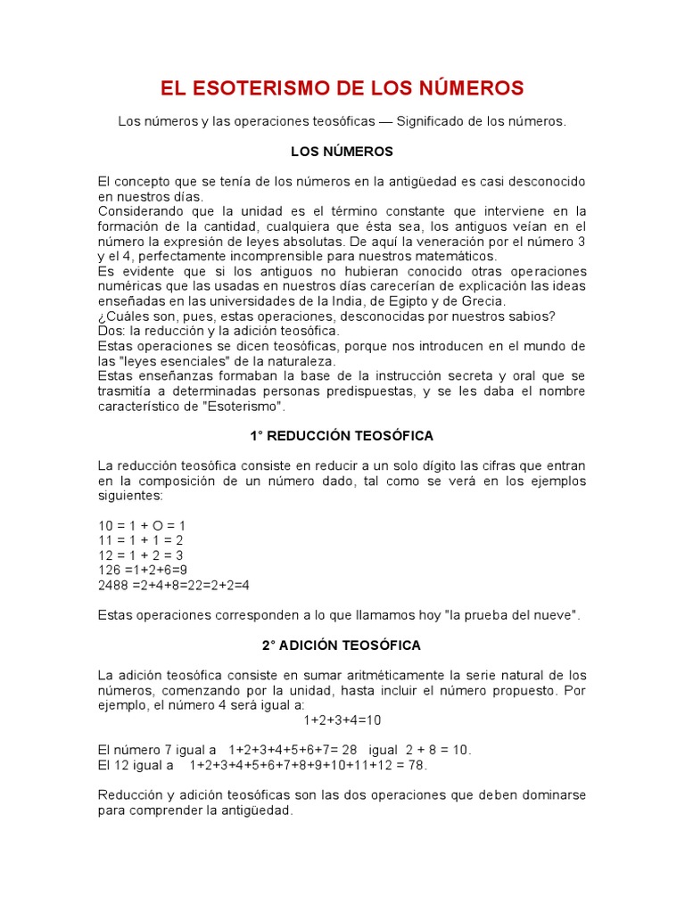 Esoterismo de Los Números | PDF