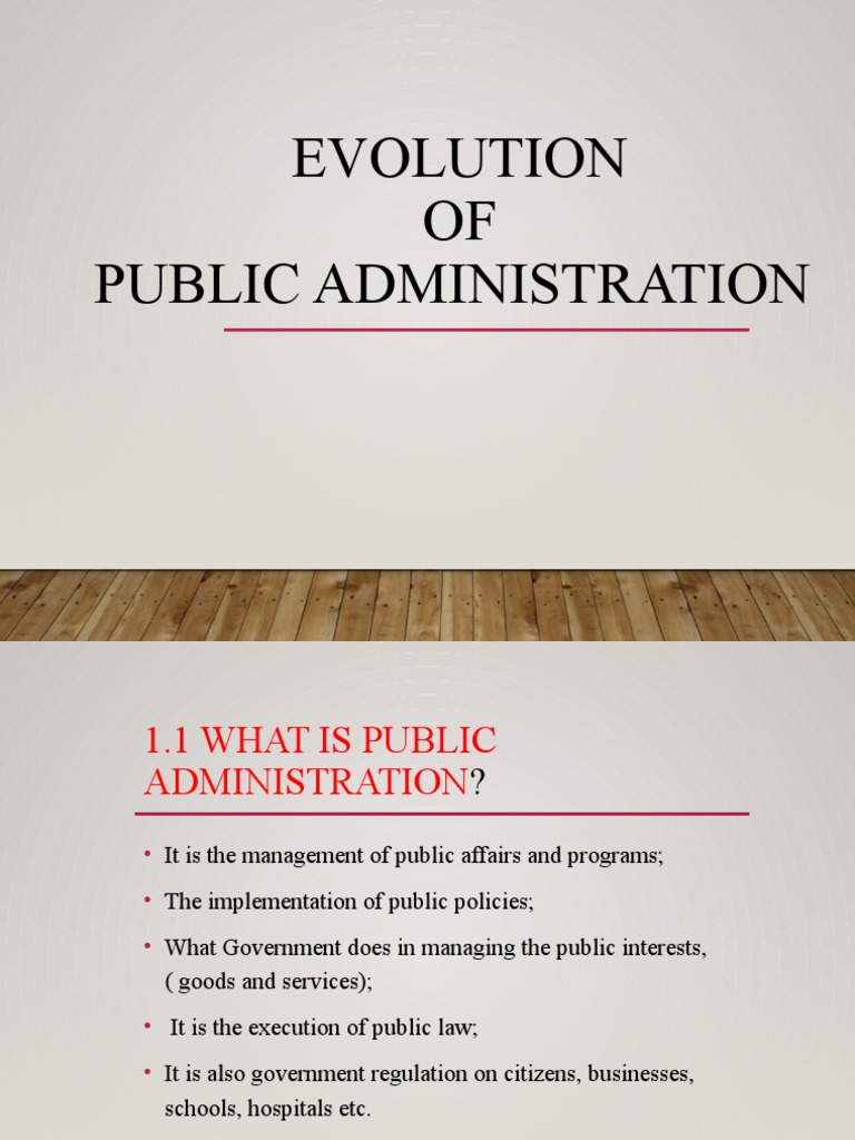 Evolution OF Public Administration | PDF | Public Administration ...
