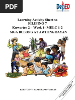 DLL Matatag - Filipino 7 q1 w1 | PDF