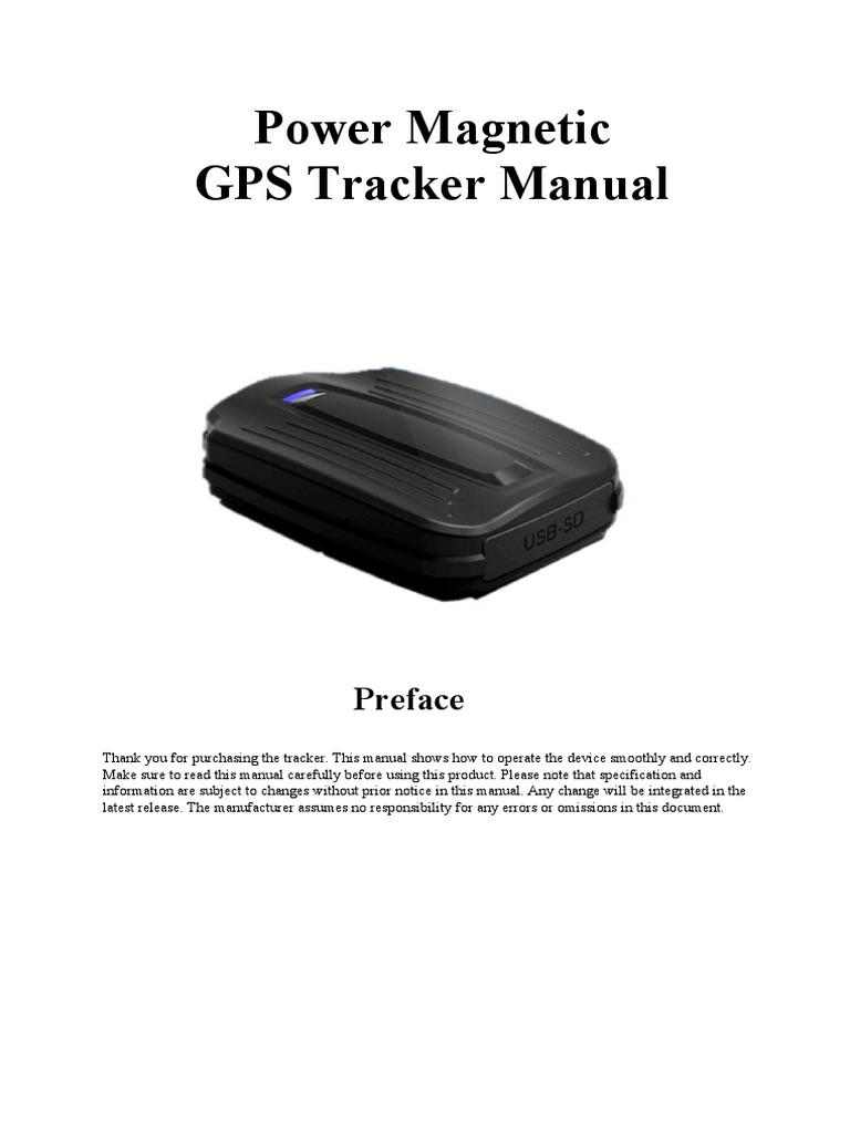 Power Magnetic GPS Tracker Manual: Preface | PDF | General Packet Radio Service | Battery Charger