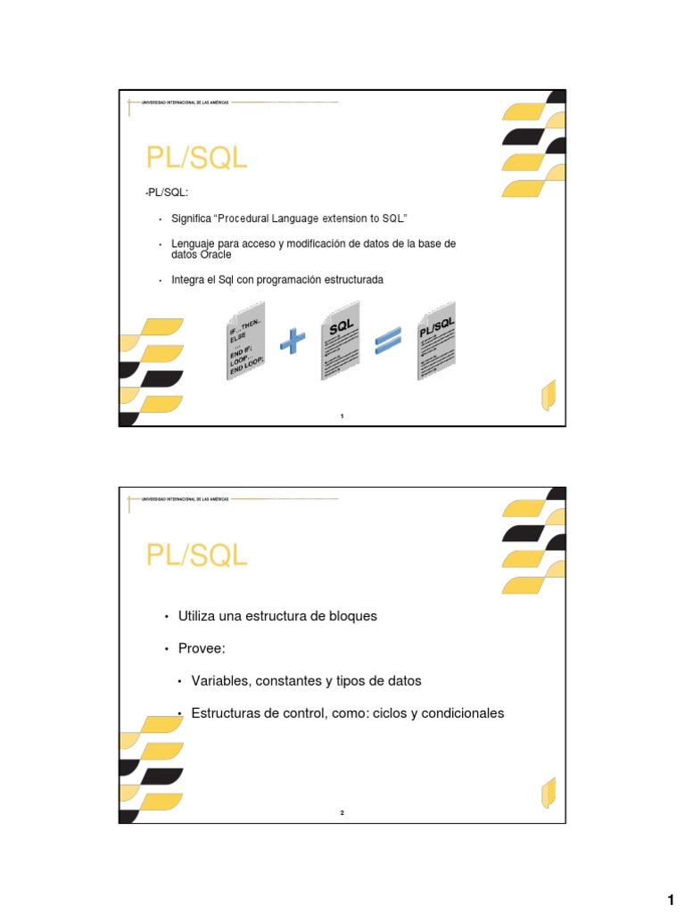 S1 02 Introducción PL SQL | PDF | Pl / Sql | Software de gestión de datos