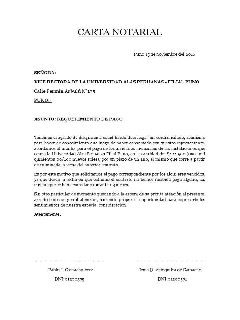 Carta Notarial | PDF