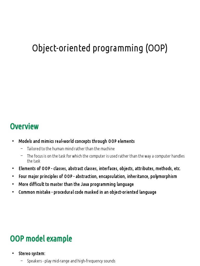 Object-Oriented Programming Basics | PDF | Inheritance (Object Oriented Programming) | Class ...