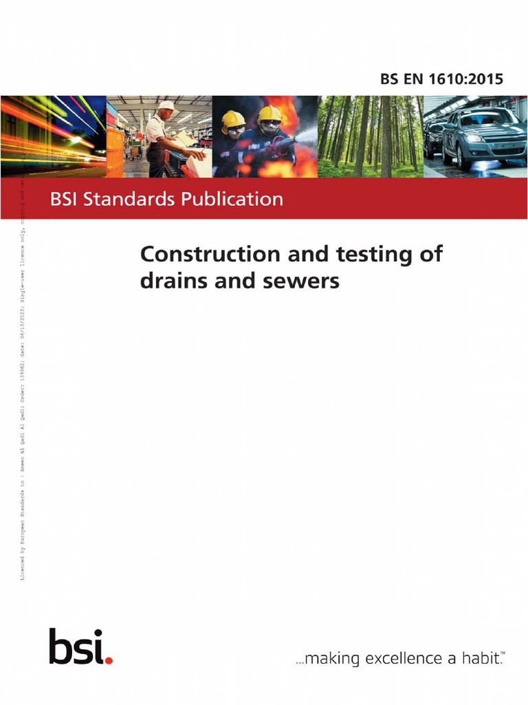 EN 1610 2015 Construction and Testing of Drains and Sewers | PDF