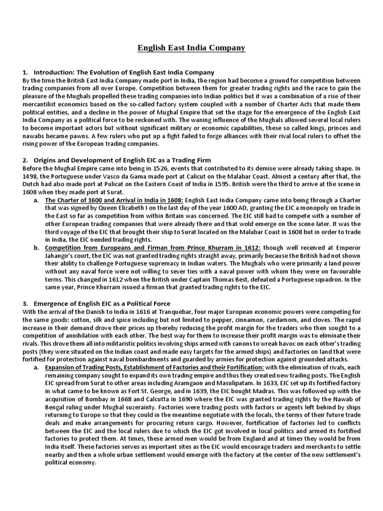 Rise of The EIC | PDF | East India Company | Afghanistan