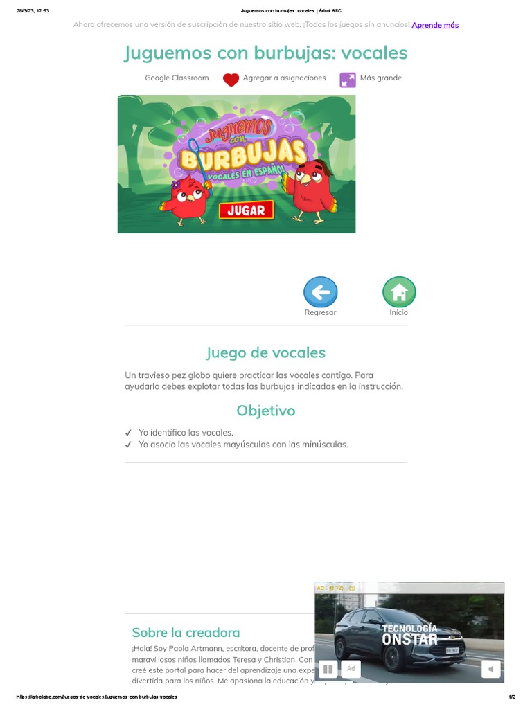 Juguemos Con Burbujas - Vocales - Árbol ABC | PDF | Aprendizaje