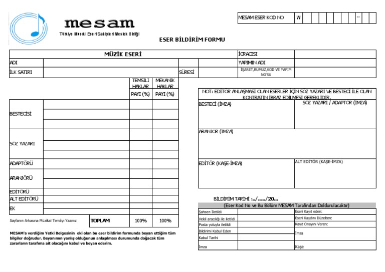 Eser Bildirim Formu | PDF