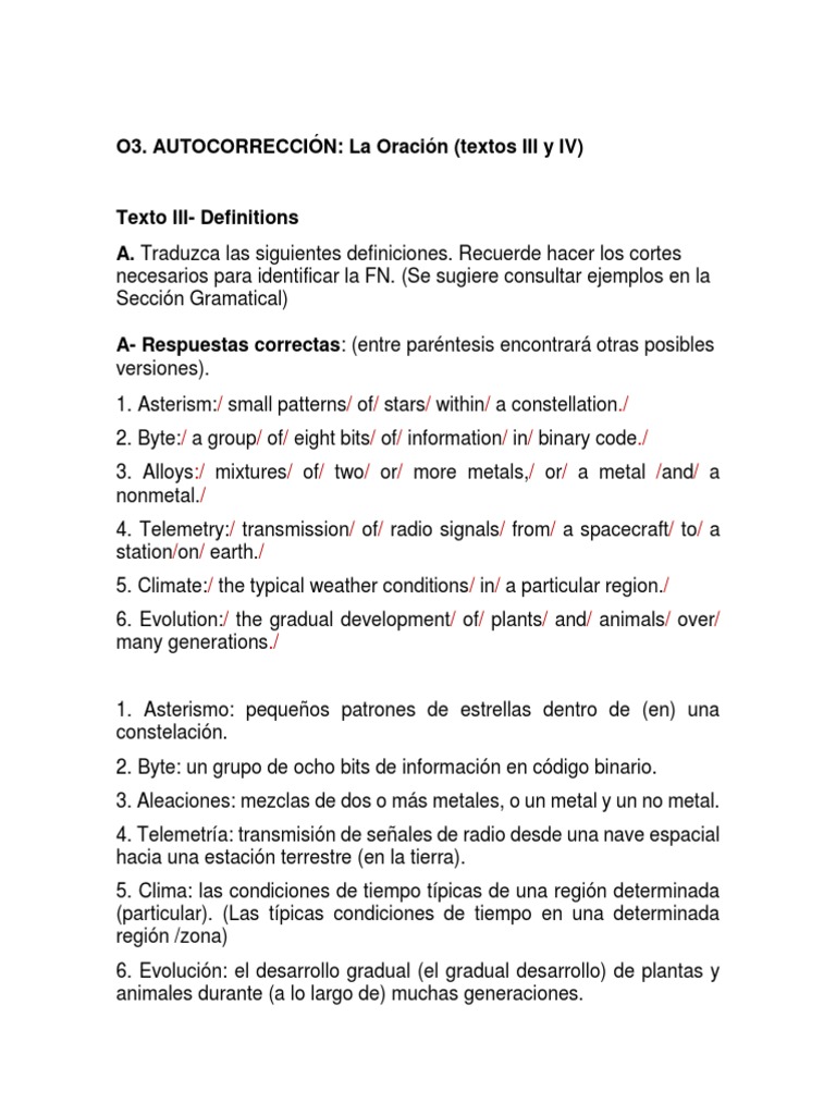 Autocorreccion. Textos III y IV | PDF | Articulación Autocorreccion. Textos III y IV | PDF | Articulación