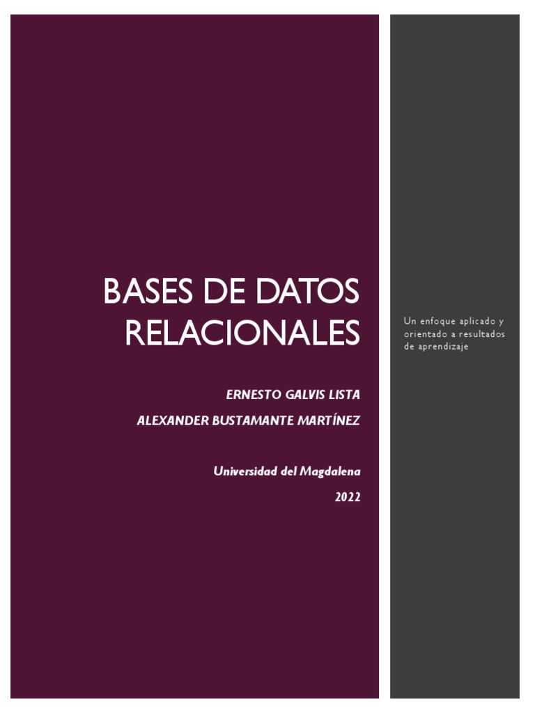 Bases de Datos Relacionales - EGalvis y ABustamante - Unimagdalena - Junio 2022 | PDF | SQL ...