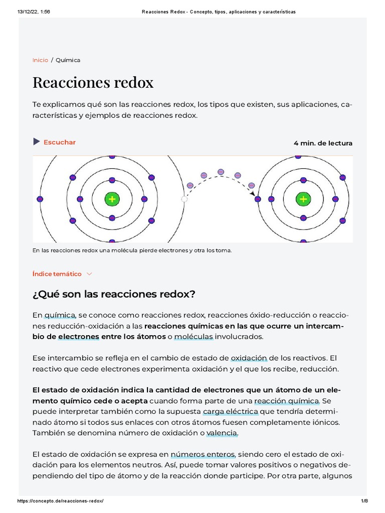 ¿Qué Son Las Reacciones Redox? | PDF | Redox | Agente oxidante