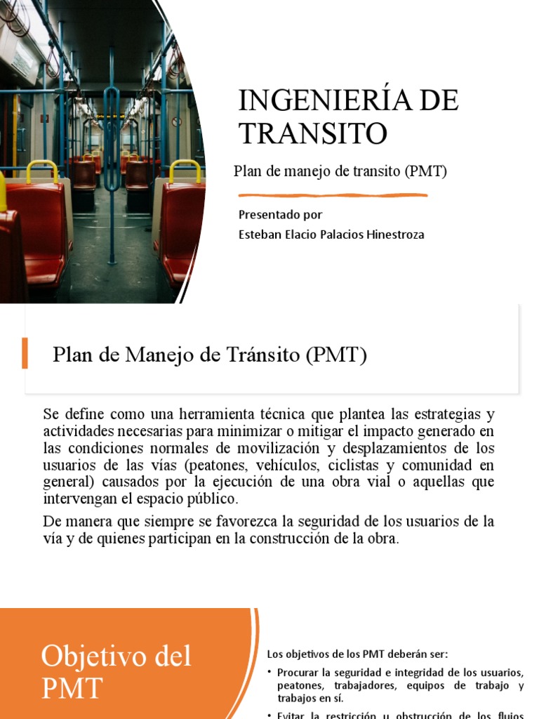 Diapositiva Plan de Manejo de Transito | PDF | Peatonal | Infraestructura