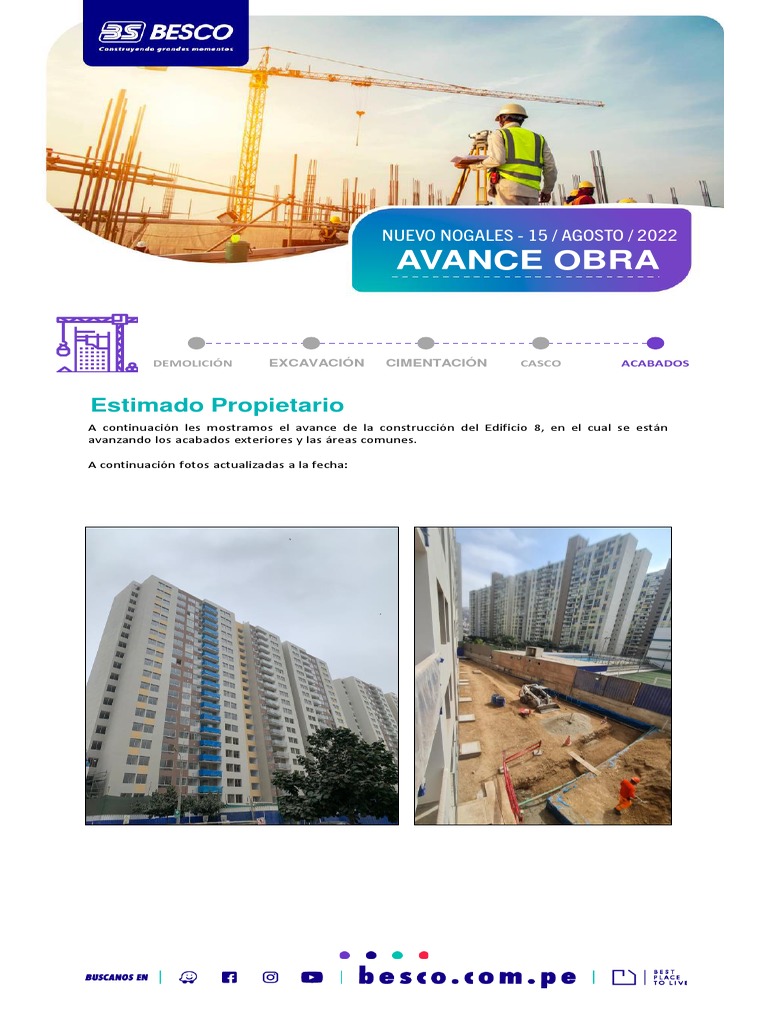 Avance Edificio 8: Acabados y Áreas Comunes | PDF | Informática | Tecnología