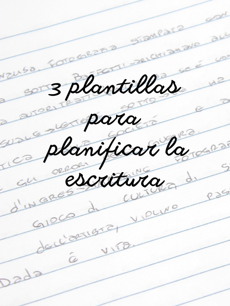 3 Plantillas para Planificar La Escritura | PDF