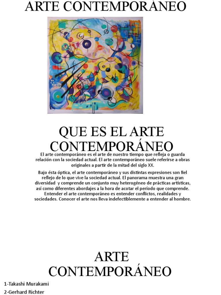 Arte Contemporáneo: Artistas y Museos Clave | PDF | Arte