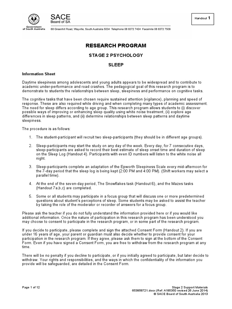 2023 Sleep Handouts - Sleep Log and Epworth Only | PDF | Sleep | Consent