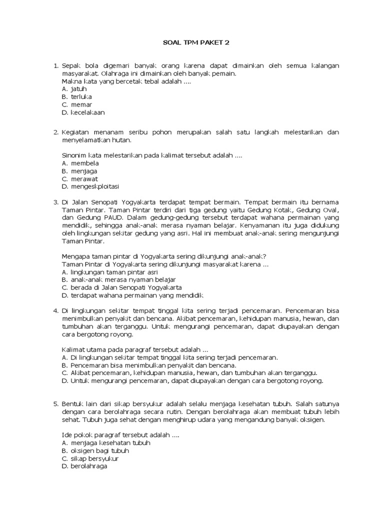 SOAL BI TPM Dinas 2 B | PDF