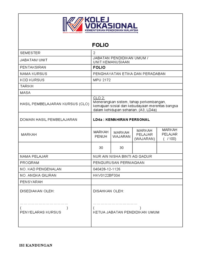 Folio Etika | PDF