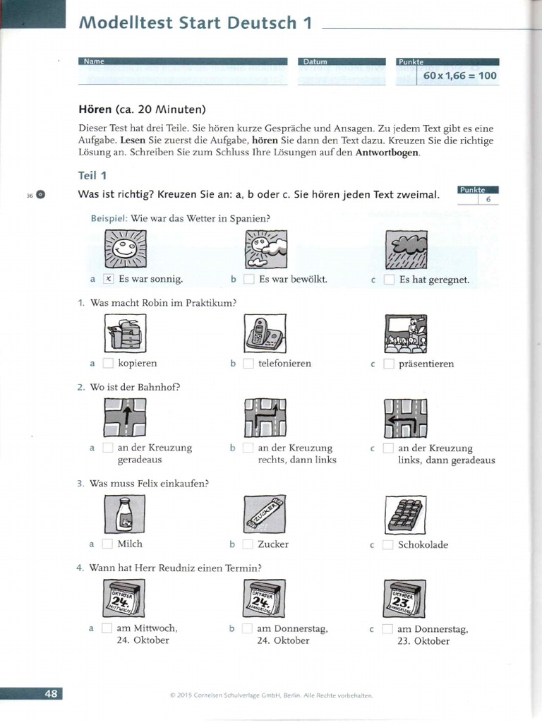 Modelltest SD1 - Testheft | PDF