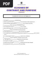 Clauses of Contrast and Purpose Exercise 1 | PDF