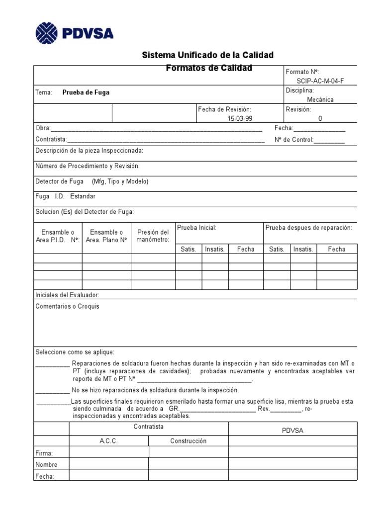 Formatos de Calidad Sistema Unificado de La Calidad | PDF