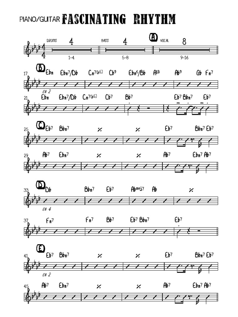 53 - Fascinating Rhythm - Piano Guitar | PDF | Musical Instruments ...