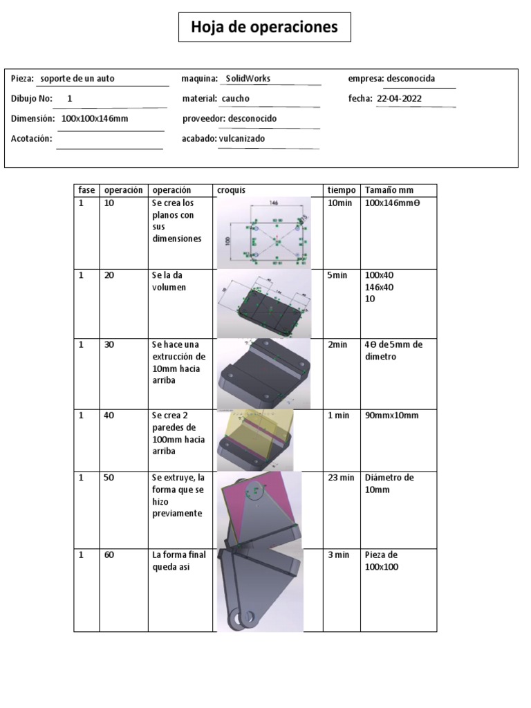 Hoja de Operaciones | PDF
